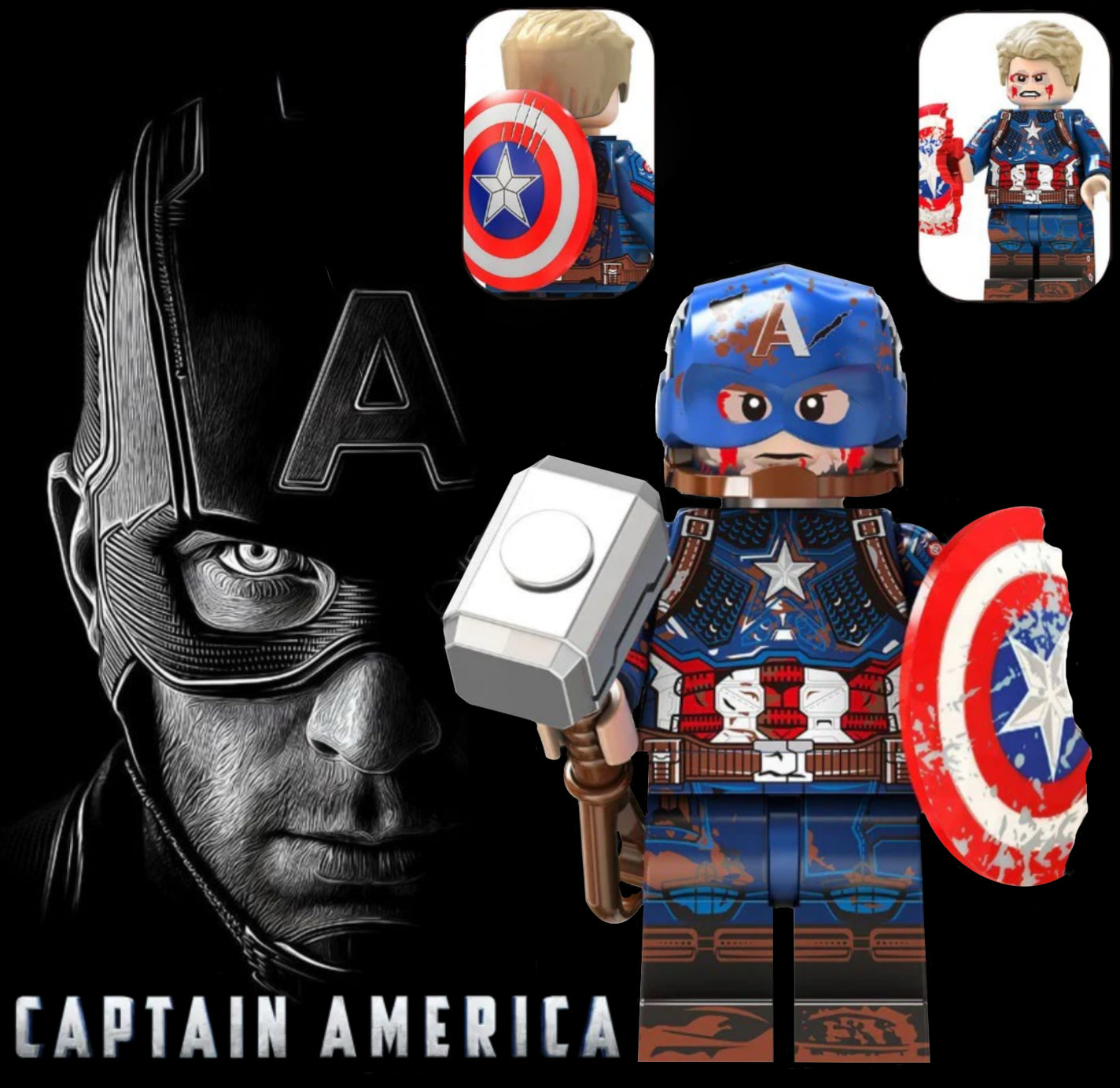 MINIFIGURE MARVEL UNIVERS: CAPTAIN AMERICA custom – ZedBrick