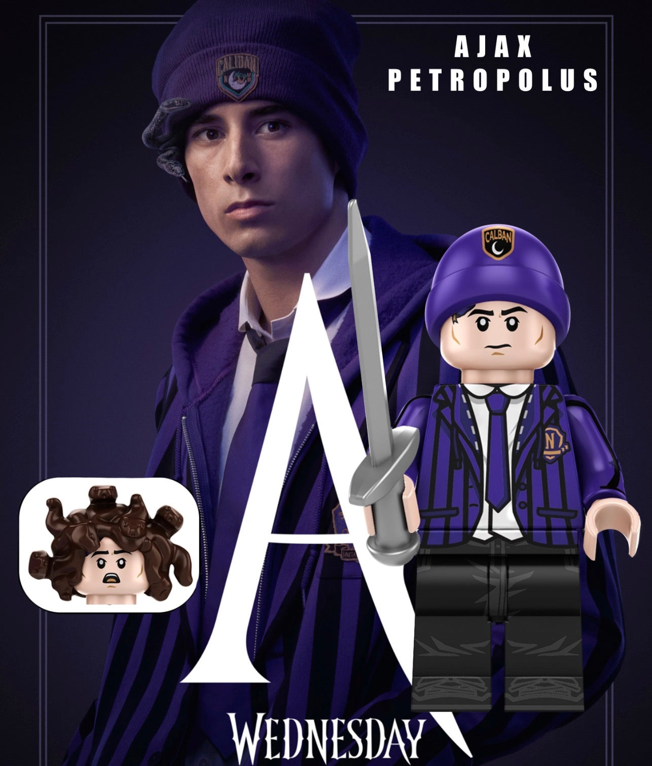 MINIFIGURE WEDNESDAY UNIVERS: AJAX PETROPOLUS Custom – ZedBrick