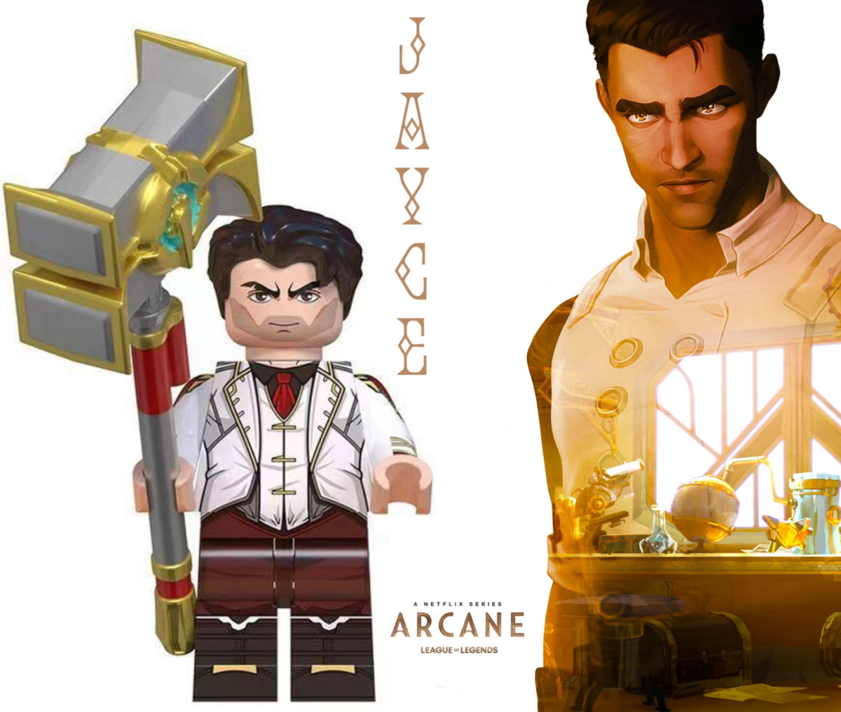 MINIFIGURE LEAGUE OF LEGENDS ARCANE : JAYCE Custom ♥️♥️TOP ZEDBRICK 20 ...