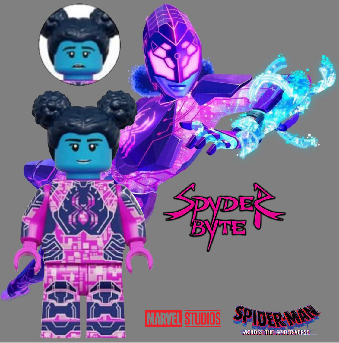 MINIFIGURE MARVEL SPIDER-MAN UNIVERS:SPYDER BYTE custom – ZedBrick